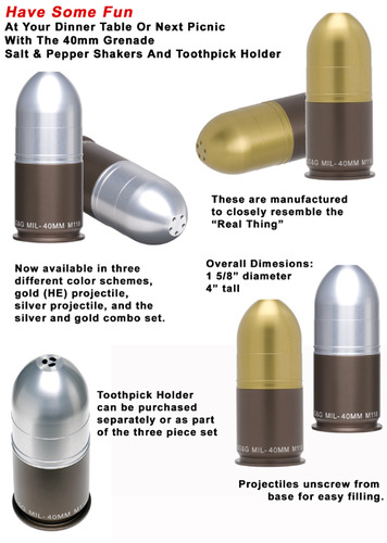 Grenade Salt and Pepper ShakersThings I Really Need